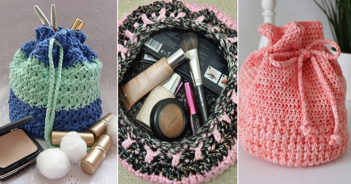 10 Best Crochet Drawstring Makeup Pouches - Castor Oil Guide