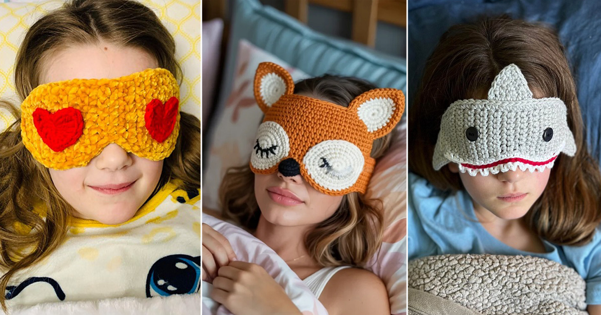14 Cute Crochet Sleep Mask Ideas - Castor Oil Guide