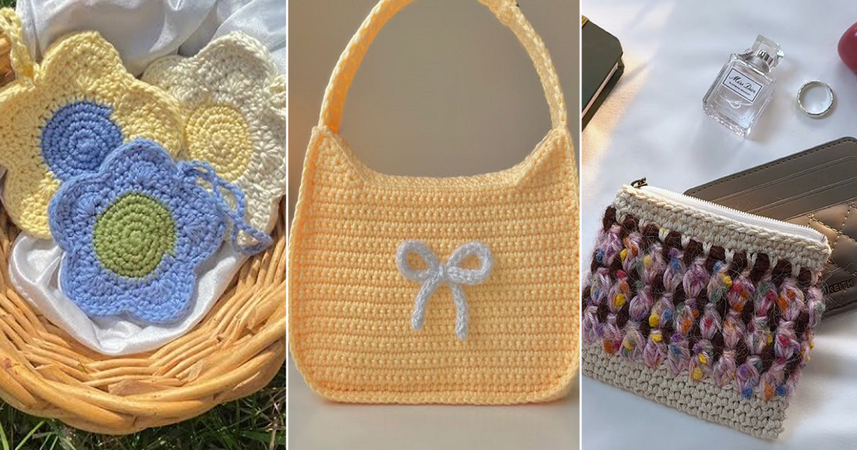 12 Mini Crochet Fashion Bag Free Patterns - Castor Oil Guide